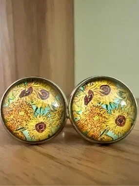 Accessories | Sunflower Art Inspired Cufflinks | Poshmark
